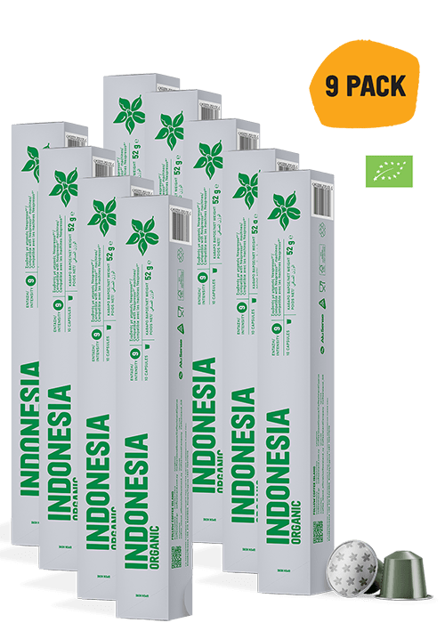 Bundle Aluminium Capsules Espresso Indonesia Organic (10 pieces x 9)