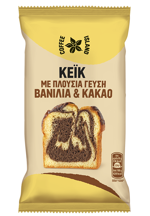 Φέτα κέικ με γεύση βανίλια και κακάο - Γλυκά